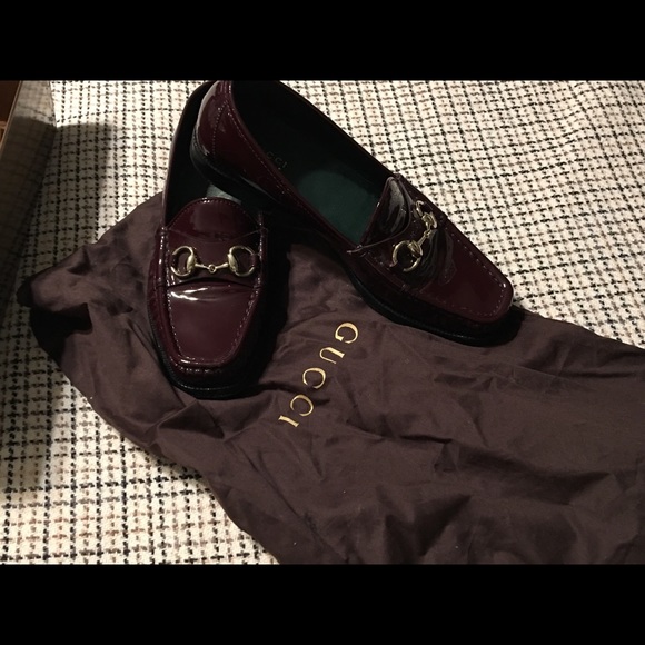 Gucci | Shoes | Authentic Gucci Iconic Burgundy Patent Loafers 38 ...
